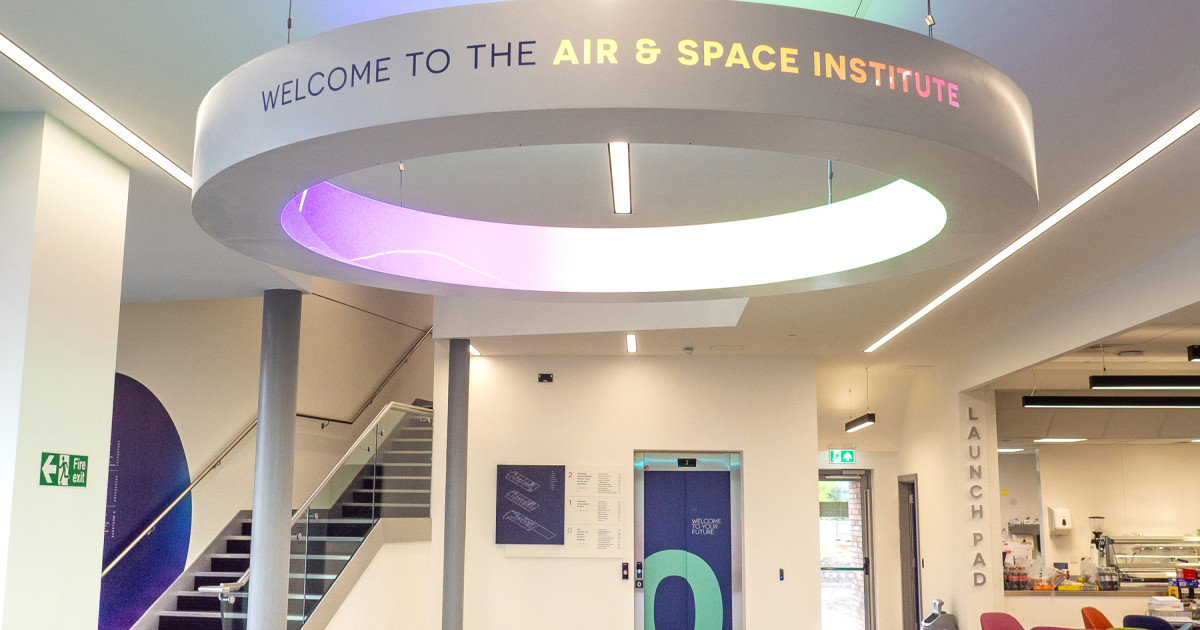 Wayfinding signage design for the new Air & Space Institute